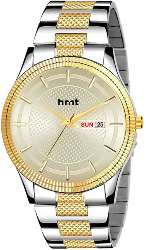 Buy hrnt Analog Silver Dial Gold and Silver Strap Watch for Men (HMTS ...