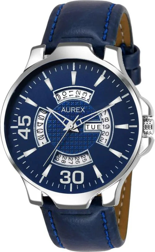 Buy Aurex Analog Blue Dial Blue Strap Watch For Men - (Ax-Gr106-Blbl ...