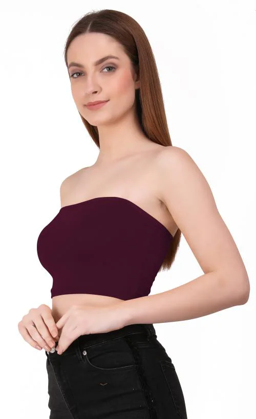 Buy THE BLAZZE Women's Wine Basic Sexy Solid Strappy Lycra Sleeveless ...