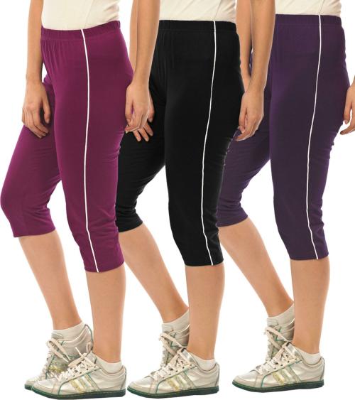 Buy Espresso Women Multicolor Capris Pack of 3 (L) Online at Best ...
