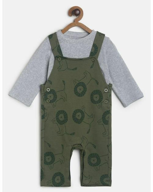 Buy MINI KLUB Baby Boys OliveDungaree Set Online at Best Prices in ...