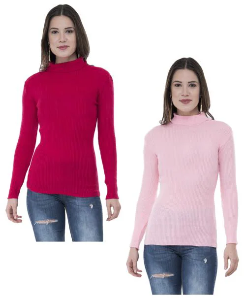 Buy IndiWeaves Women Woollen Warm Full Sleeves High Neck Skivvy (Pack ...