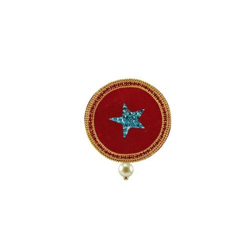 Buy red Stone Stud-Gold Platted Brass Brooch Online at Best Prices in ...