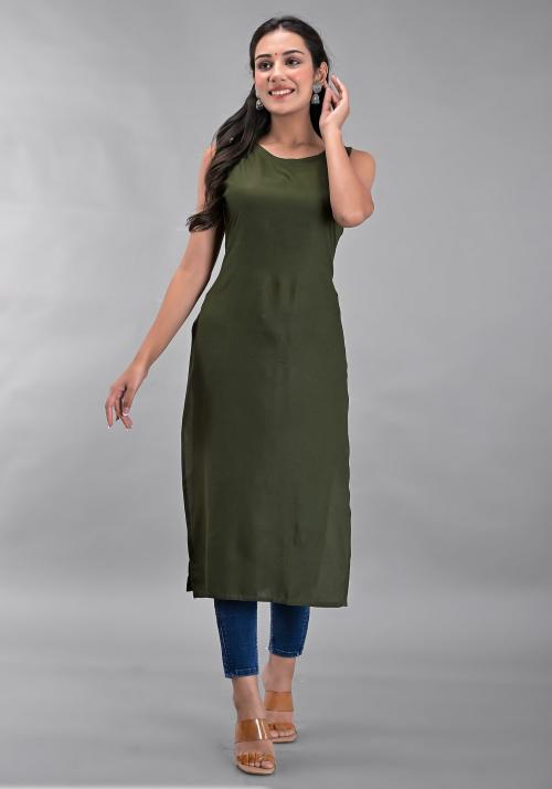Buy Maquien Women's Rayon Solid\Plain Straight Kurti Online at Best ...