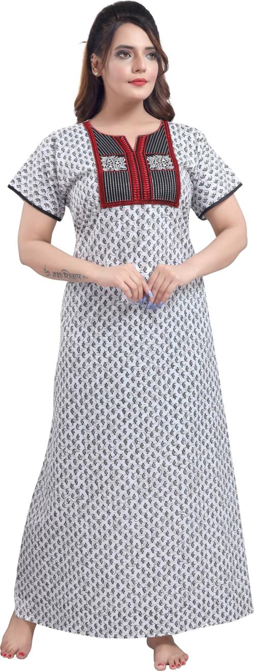 Buy Ultraviolet Women Grey Printed Cotton Nighty Online at Best Prices in India - JioMart.