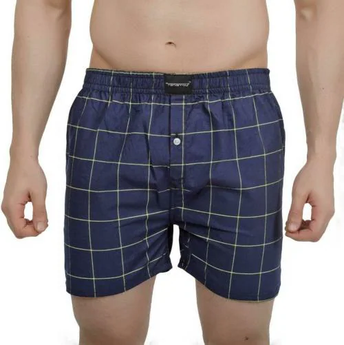 Buy Ramarrow Men Dark Blue Checkered Pure Cotton Boxers - L Online at ...