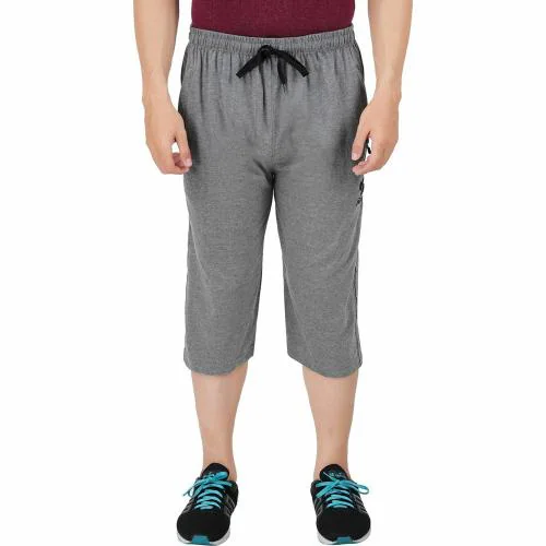 Buy Feel Track 100 % Cotton Men Dark Blue Self Design Three Fourths ...