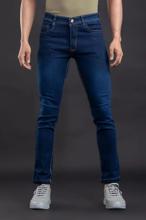 Buy LZard Men Blue Slim Clean Look Stretch Jeans Online at Best Prices ...