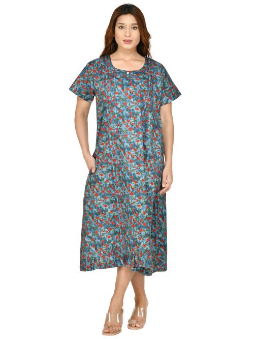 Buy Ribnee Cotton Fabric U Neck Design Short Nighty For Girls/Womens ...