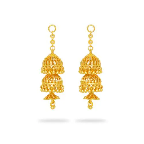 Buy arch fashion Traditional Gold Platted Chain Jumkhi Earring ERG1798 Online at Best Prices in ...