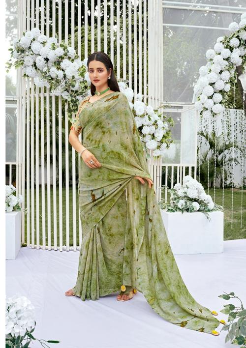 Buy Ganesh Textiles New Fancy Strechable Fabric Saree With Tussels ...