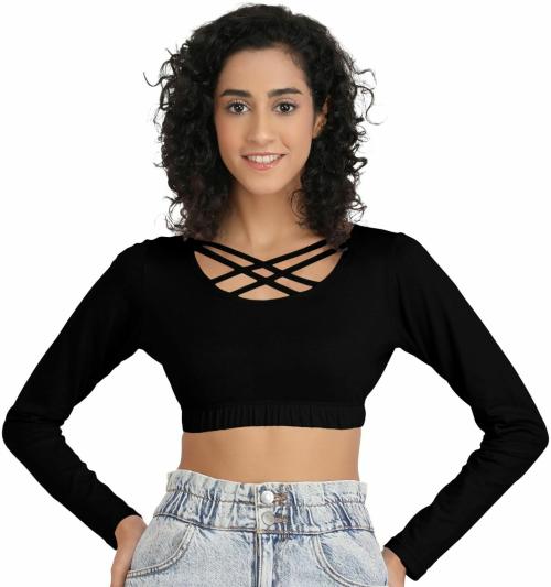 Buy AD2CART A4173 Women Chest Double X Neck Full Sleeve Stylish Crop ...