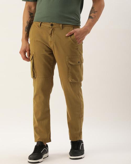Buy IVOC Men Solid Burnt Olive 100% Cotton Cargos Online at Best Prices in India - JioMart.
