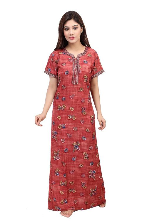 Buy NIGHTFAB Store Women Crimson Red Nighty Online at Best Prices in ...
