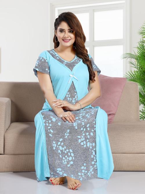 Buy SHOPPING STATION /Women Nighty Multicolor Floral Printed Satin ...