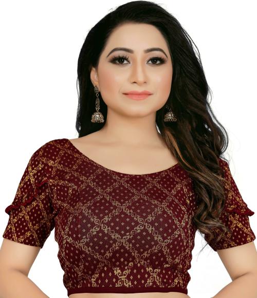 Buy HAJARI CREATION Women Maroon Solid 100% Cotton Blouse Online at ...