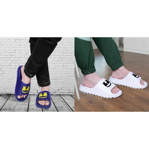 Buy Richale Combo Pack of 2 Blue White Slider For Men Online at Best ...