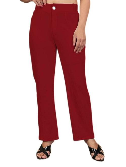 Buy POOJARAN SAREE Women's Solid Plain Bell Bottom Pant for Casual ...