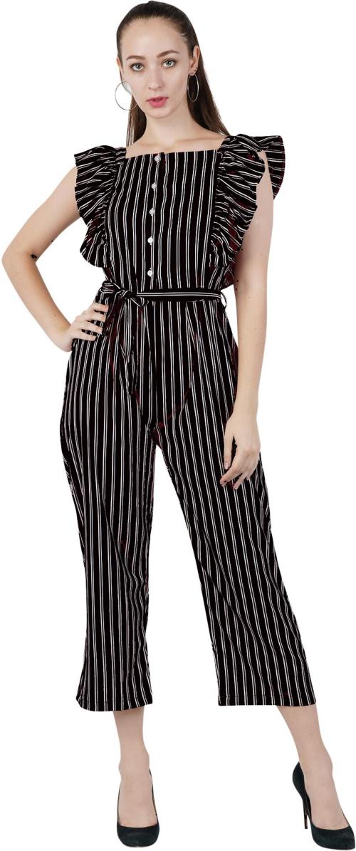 Buy Dhong Women Black Striped Crepe Jumpsuit (S) Online at Best Prices in India - JioMart.