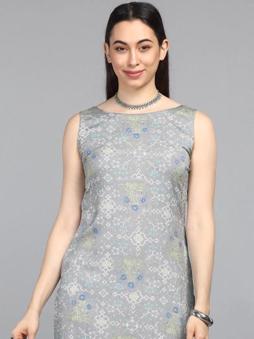 Buy AHIKA Women Grey Printed Pure Cotton Kurta Online at Best Prices in India - JioMart.