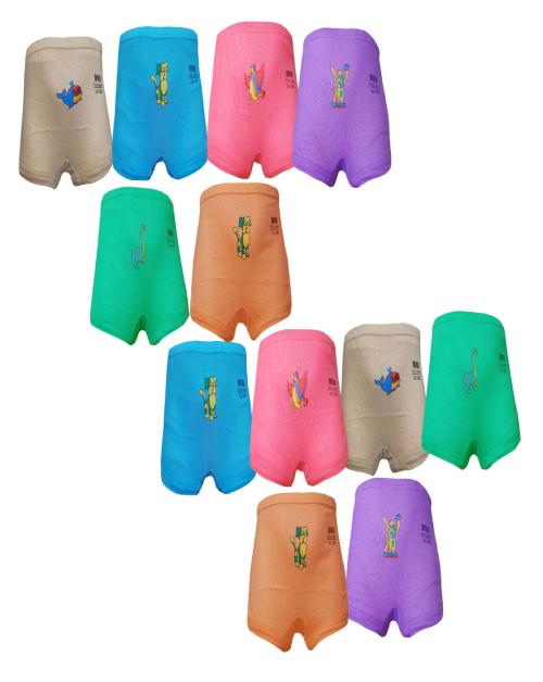 Buy Kids Boys Innerwear Multicolor Cotton Pack of 12 Briefs Online at ...