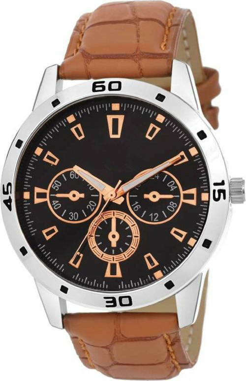 Buy Bolun Analog Black Dial Brown Strap Watch For Men Online at Best ...