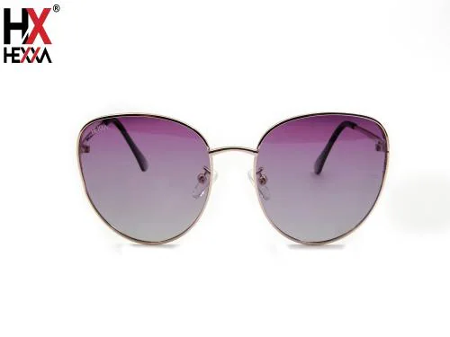 Buy HEXXA Fancy Polycarbonate Lens Metal Frame Cat Eye Sunglasses for ...