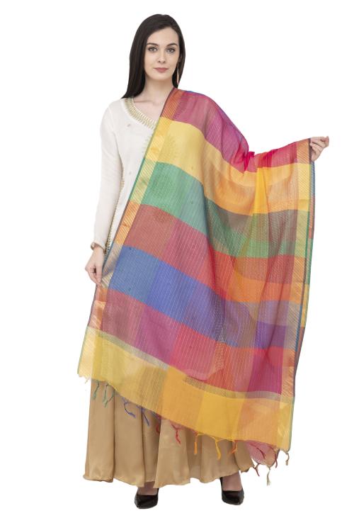 Buy A R Silk Multi Crush Fancy Dupatta Multi Color Color Dupatta/Chunni ...
