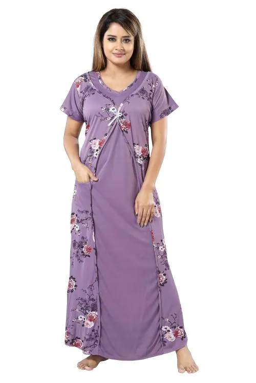 Buy Shopping World Women Multicolor3 Satin Nighty - Free Size Online at ...