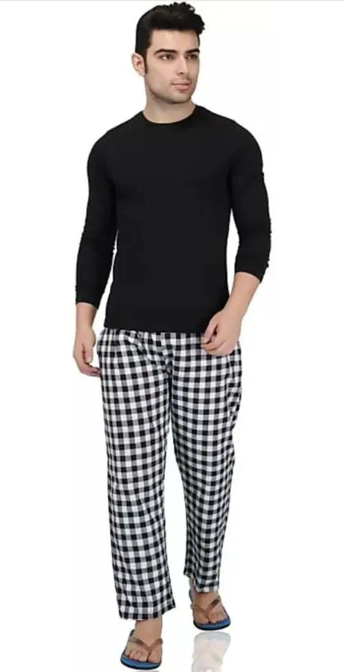 Buy AWALA FASHION Men's Cotton Checkered Pajama, Online at Best Prices ...