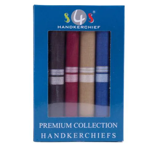Buy S4S Men's 100% Cotton Premium Handkerchiefs Box Packing (Dark ...