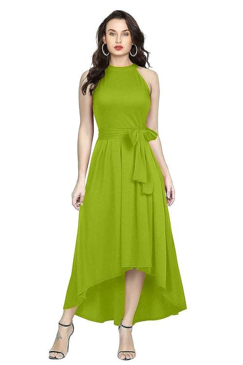 Buy V J HOUSE Women Perrot Solid Rayon Blend Dress Pack of 1 Online at ...