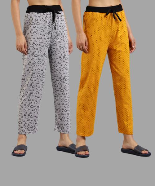 Buy Christy World Women Multicolor Printed Pack of 2 Pyjamas Online at ...