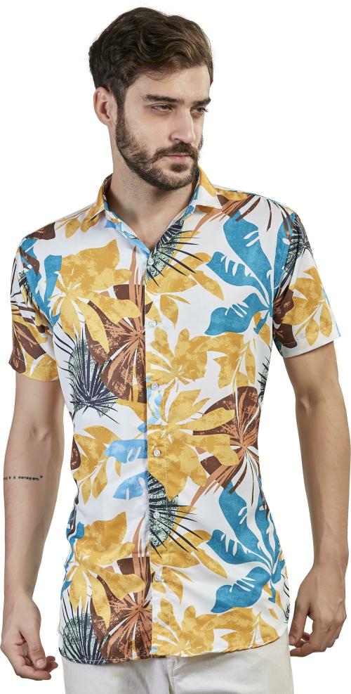 Buy MASTER MARK Men Multicolor Printed Rayon Shirt (XL) Online at Best ...