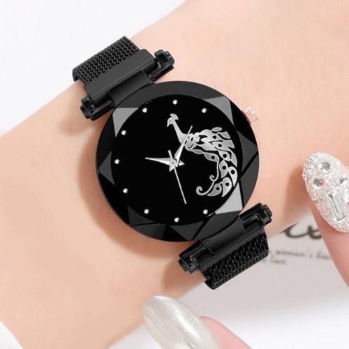 Buy stojira New Stylish Looking black peacock Magnet Buckle Starry sky ...