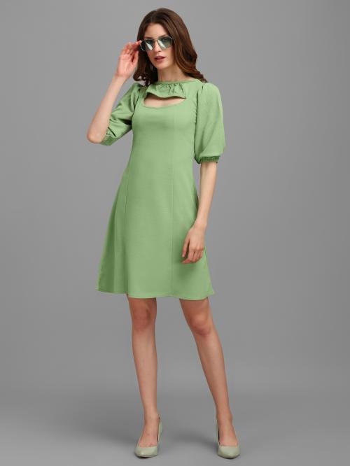 Buy Purvaja Women Parrot Color A-line Western Dress Online at Best ...