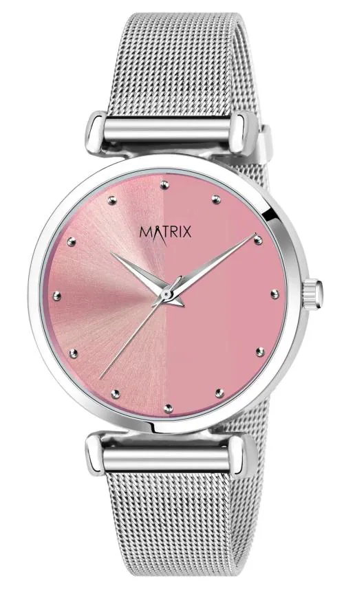 Buy Matrix Timepiece Glamm Dual Tone Stone Studded Dial With Sapphire ...