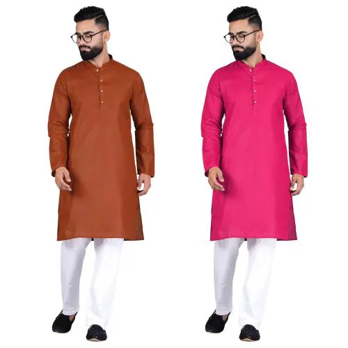 Buy TEE PROJEKT Men's Cotton Kurta (Pack Of 2) Online at Best Prices in ...