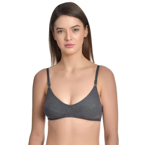 Buy Aimly Women's Cotton Non-Padded Non-Wired Low Coverage Regular Bra Black 40B Online at Best ...