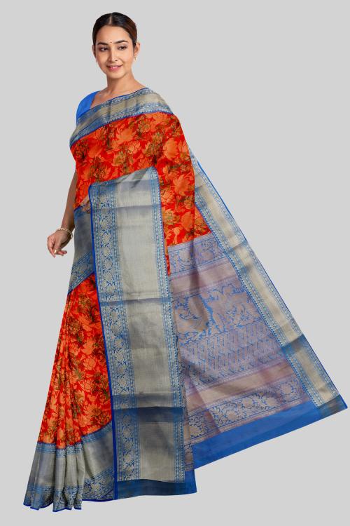 Buy KSR HANDLOOMS GADWAL PRINT SAREE Online at Best Prices in India ...