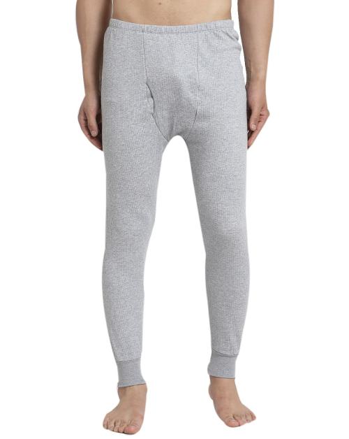 Buy Kalt Men Light Grey Ribbed Cotton Polyester Thermal Bottoms Online ...