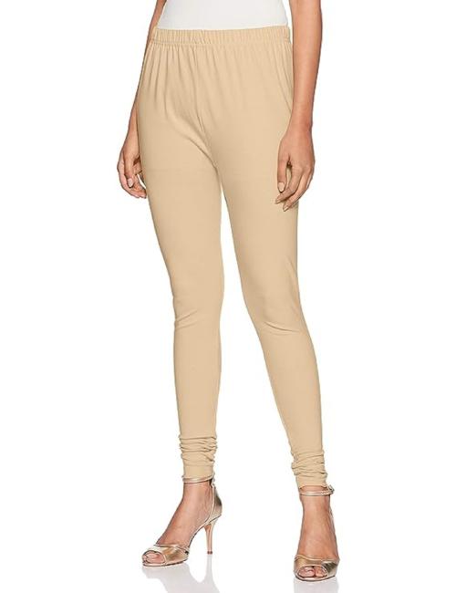 Buy Softline Cream Solid 100% Cotton Leggings Online at Best Prices in ...
