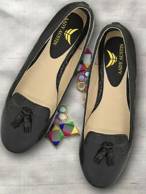 Buy Aady Austin Women's Black Slip on Ballerina Online at Best Prices ...