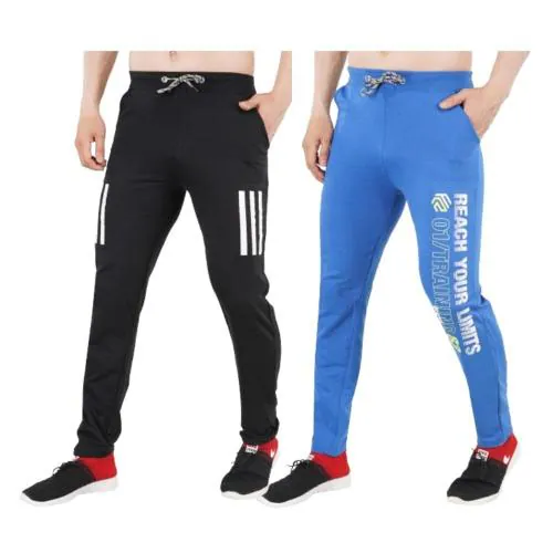 Buy VIRO Printed Men CottonTrack Pants Regular Fit Pack of 2 Online at ...