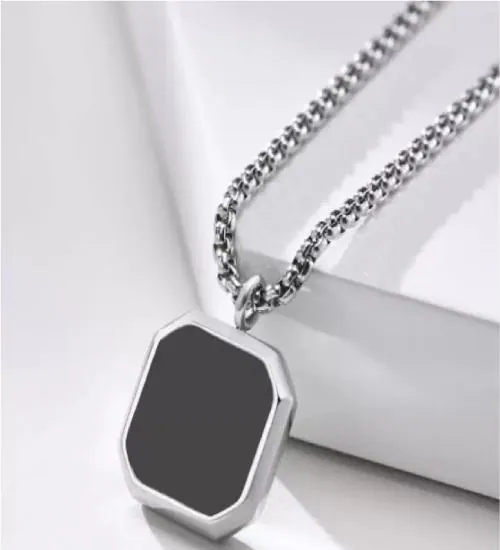 Buy Ruhi Collection Stylish Square Silver Locket Pendant Chain Online ...