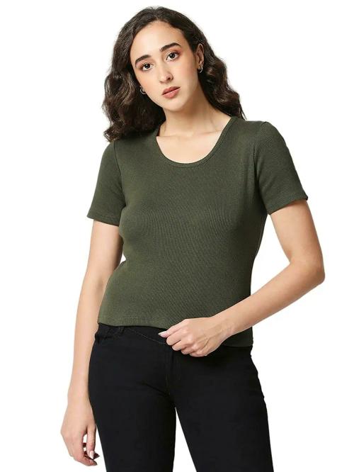 Buy M.M Women Green Solid Cotton Crop Top ( S ) Online at Best Prices ...