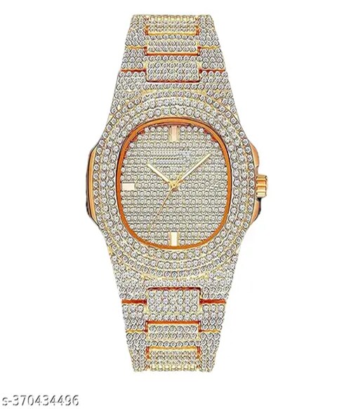 Buy FANCY KF Htm Men's Fashion Crystal Luxury Big Face Square Full ...