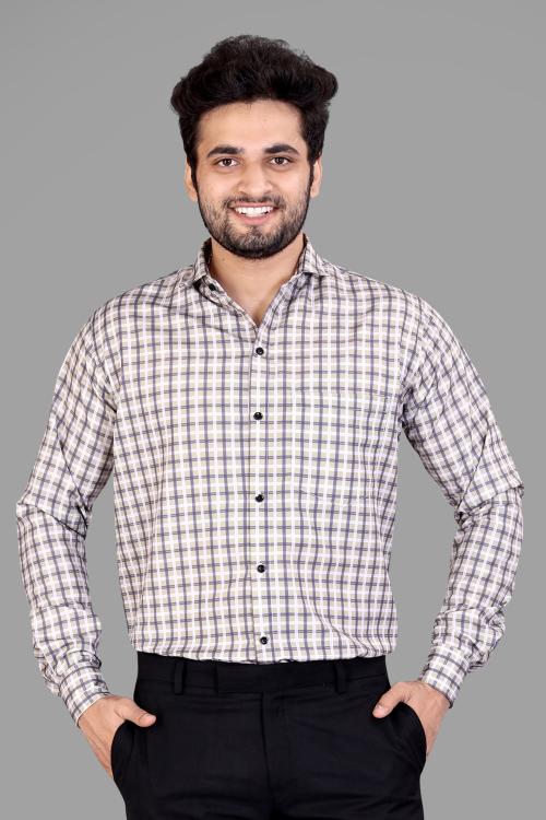 Buy GETCHI Cotton Blend Checks Print Full Sleeve Regular Fit Casual Shirt Online at Best Prices ...