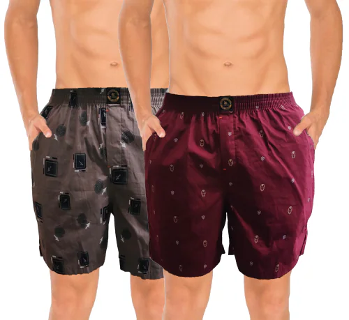 Buy RJ Craze Sports Style Printed Boxer for Men's (2 Side pockets, Pack ...