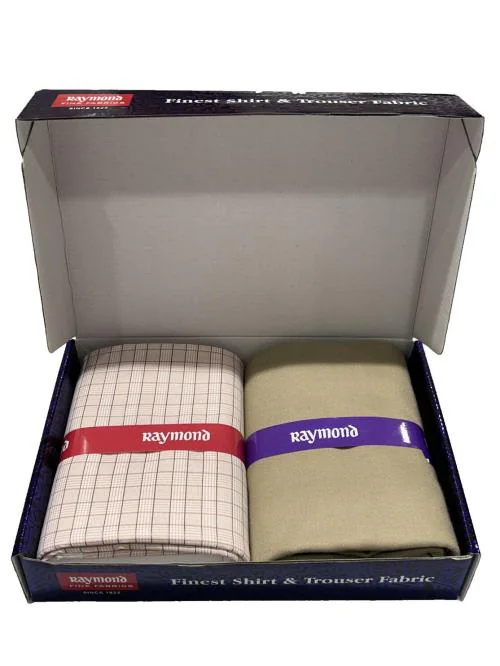 Buy Raymond Cotton Shirt & Trouser Fabric in Moments Box Packing (Shirt ...